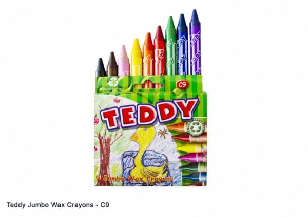 Teddy Jumbo Size Wax Crayons (C9) - Arena Stationery Supplies