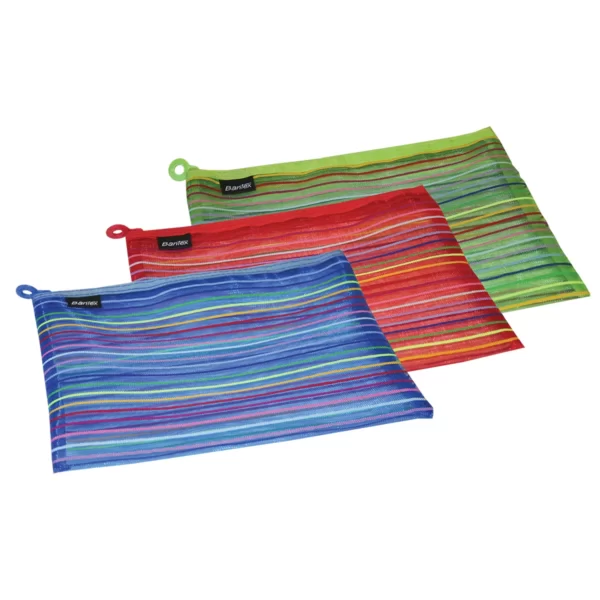 BANTEX Mesh Bags Coloured Stripes - Arena Stationery Supplies