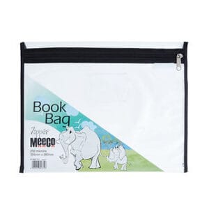 PVC Book Bags - Clear with Zip - Arena Stationery Supplies