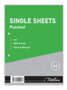 TREELINE Ruled Paper A4 Single Sheets - Arena Stationery Supplies
