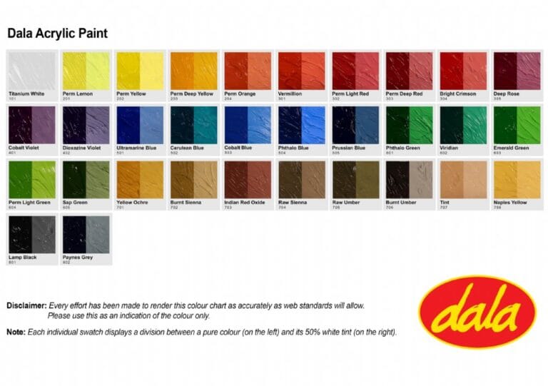 DALA Student Acrylic Paint - Arena Stationery Supplies
